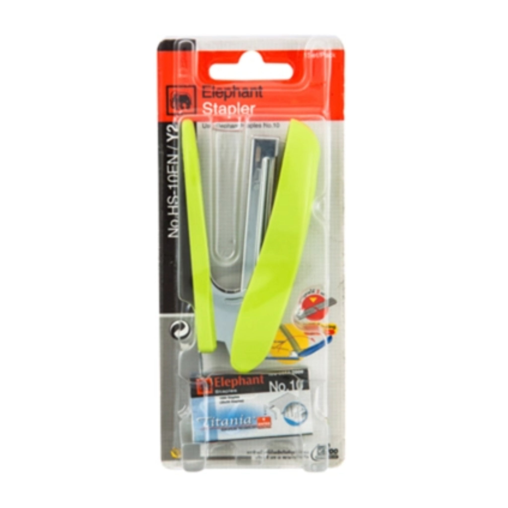 Elephant Stapler Pk Hs-10en/y - Blister Pack